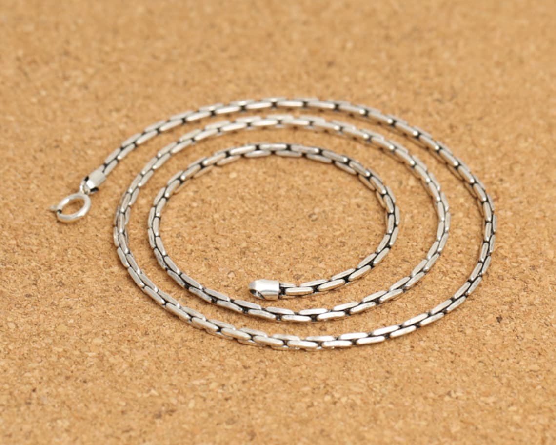 Sterling Silver Rice Grain Bali Chain, Sterling Grain Bali Chain, 925 ...