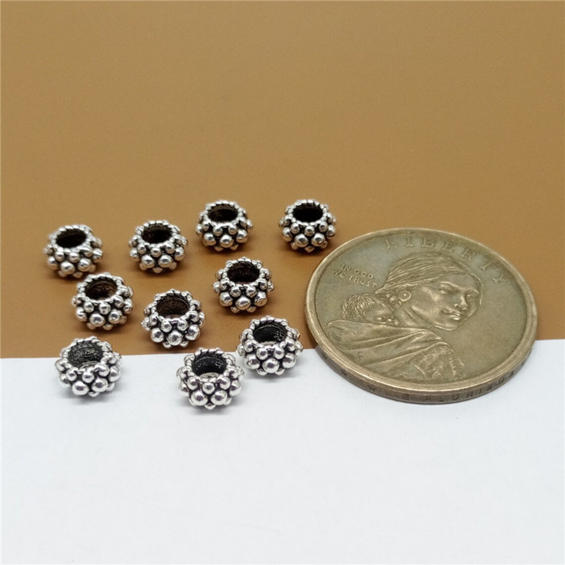 10 Sterling Silver Bubble Beads Spacers, 925 Silver Bubble Beads ...