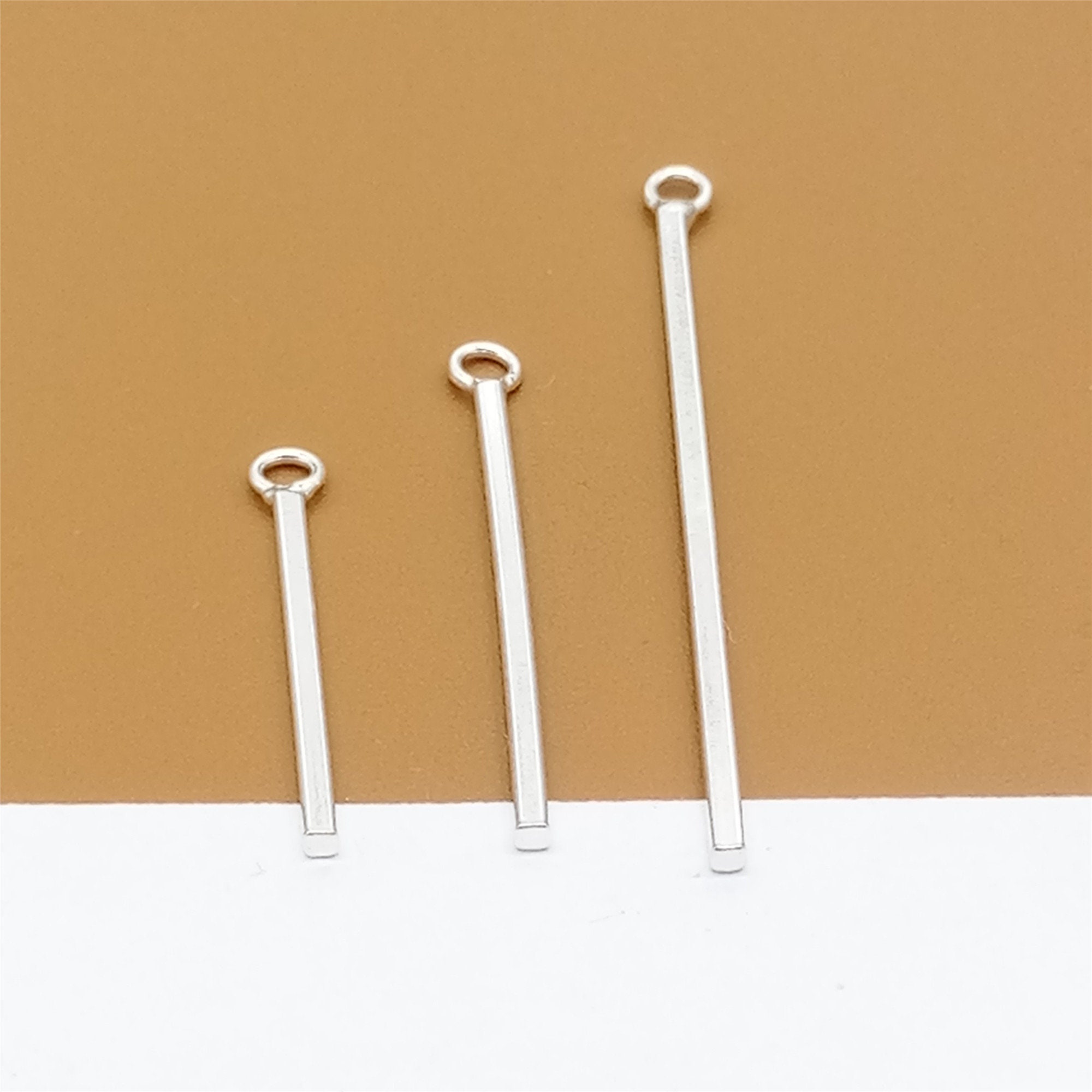 10 Sterling Silver Bar Charms, Stick Charms, 925 Silver Stick Charm ...