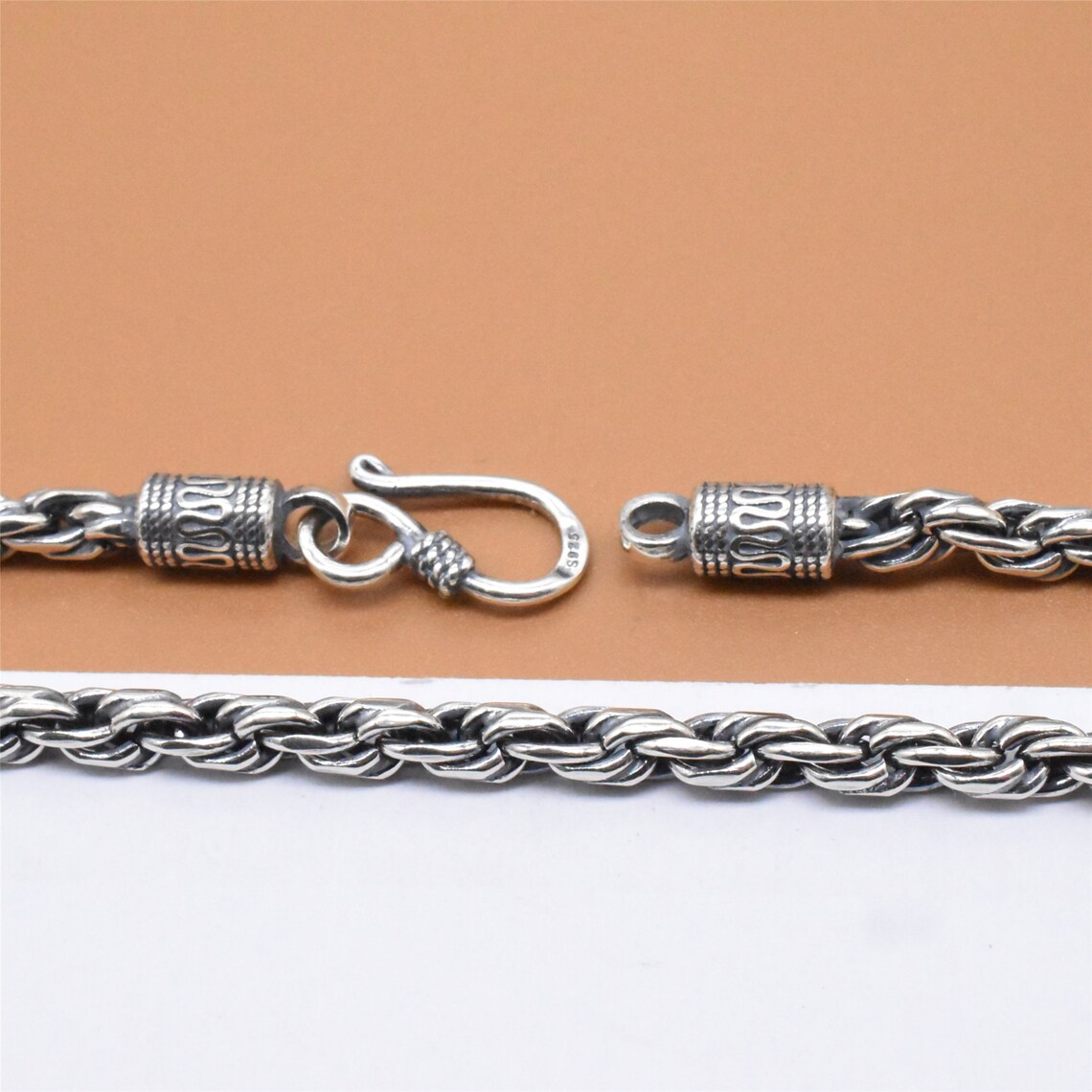 Sterling Silver Twist Rope Chain 925 Silver Chunky Twist Rope - Etsy