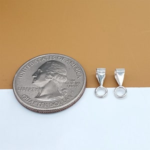 10 Sterling Silver Bails, 925 Silver Pendant Bail, Charm Bail, Open ...