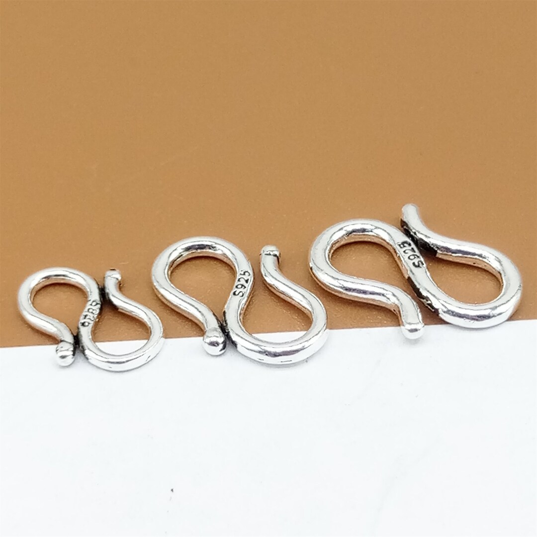 Sterling Silver S Clasp, 925 Stering Silver Hook Clasps, Sterling ...