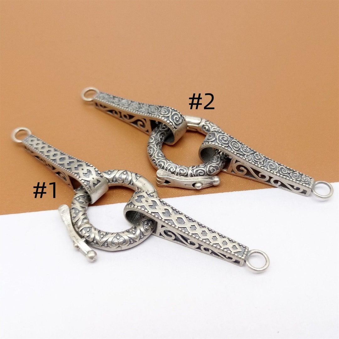 Sterling Silver Round Clasp Connector, 925 Silver Cloud Clasp, Cloud ...