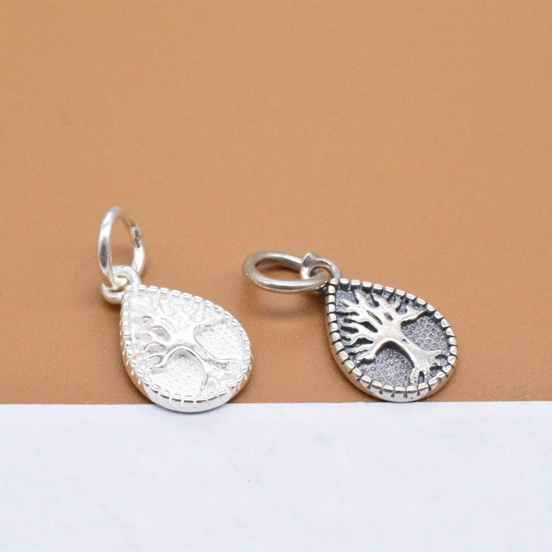 6 Sterling Silver Tree of Life Charms, 925 Silver Life Tree Pendant ...