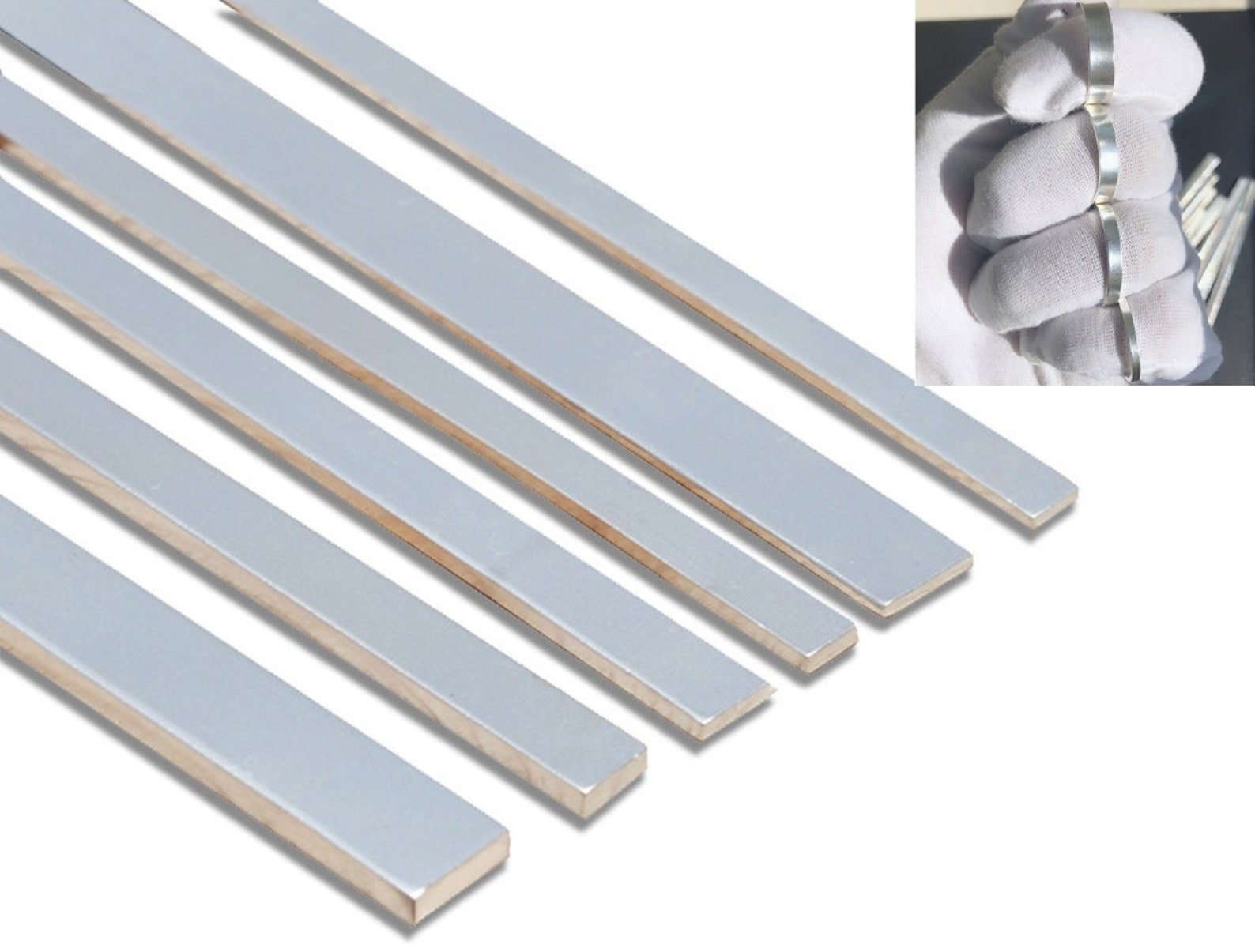 Sterling Silver Rectangle Wires 925 Silver Flat Wires Ring - Etsy