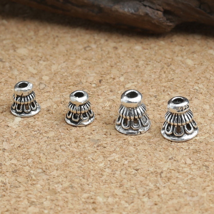 10 Sterling Silver Cone Beads 925 Sterling Silver Guru Cone - Etsy