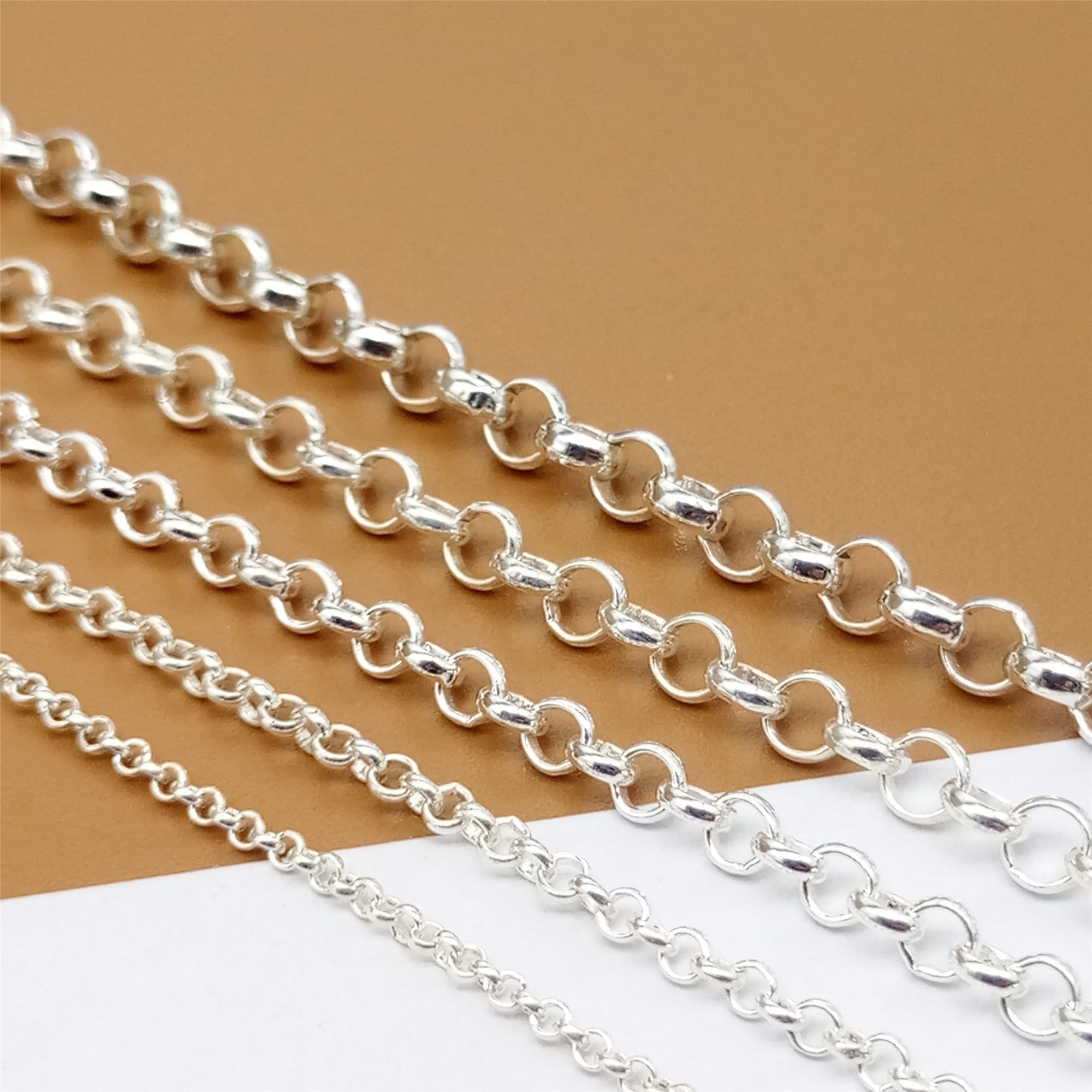 Sterling Silver Rolo Chain Unfinished Bulk Rolo Chain 925 | Etsy