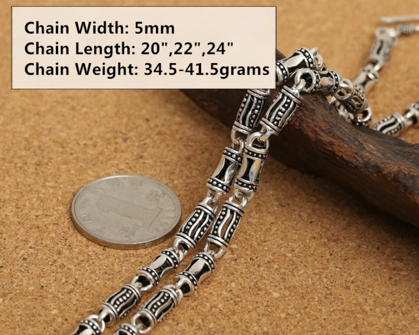 Sterling Silver Barrel Chain Sterling Barrel Chain 925 - Etsy