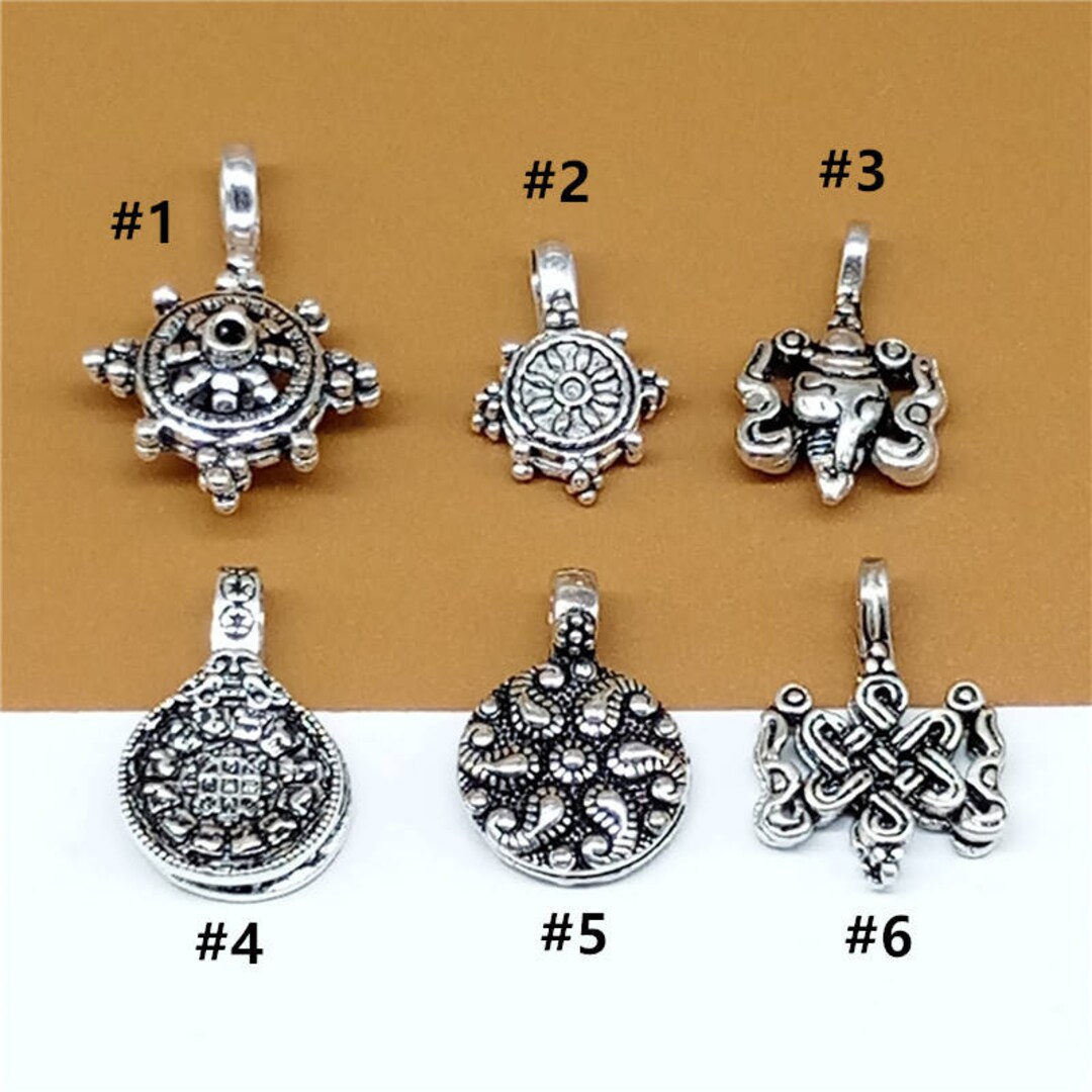 Sterling Silver Counter Charms, 925 Silver Counter Charms, Mala Counter ...