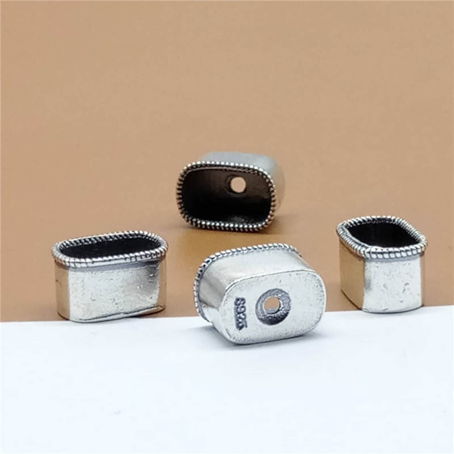 4 Sterling Silver Cord End Caps Leather Cord Caps 925 Silver - Etsy