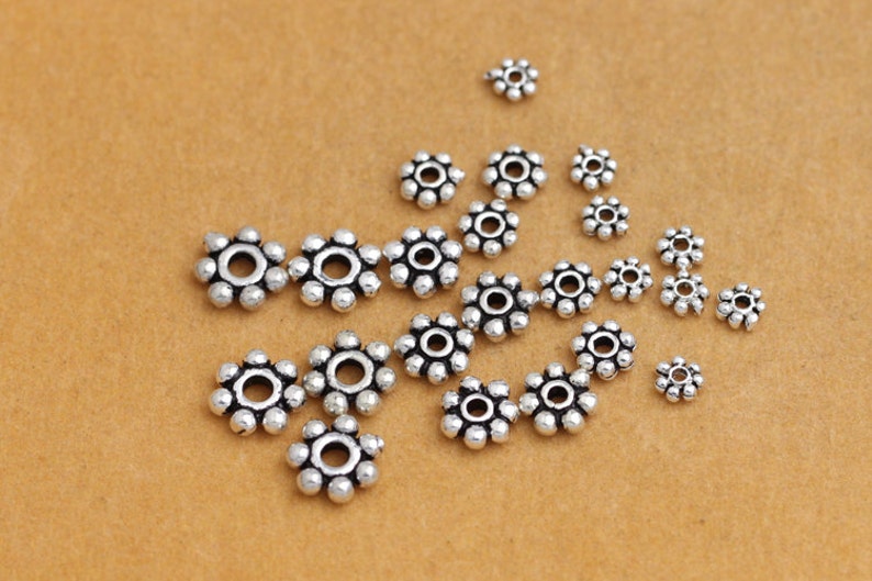 Sterling Silver Daisy Bead Spacer Beads 925 Silver Flower - Etsy UK