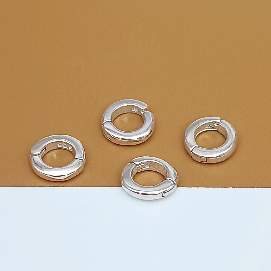 2 Sterling Silver Small Clip on Clasps, 925 Silver Clip on Round Clasp ...