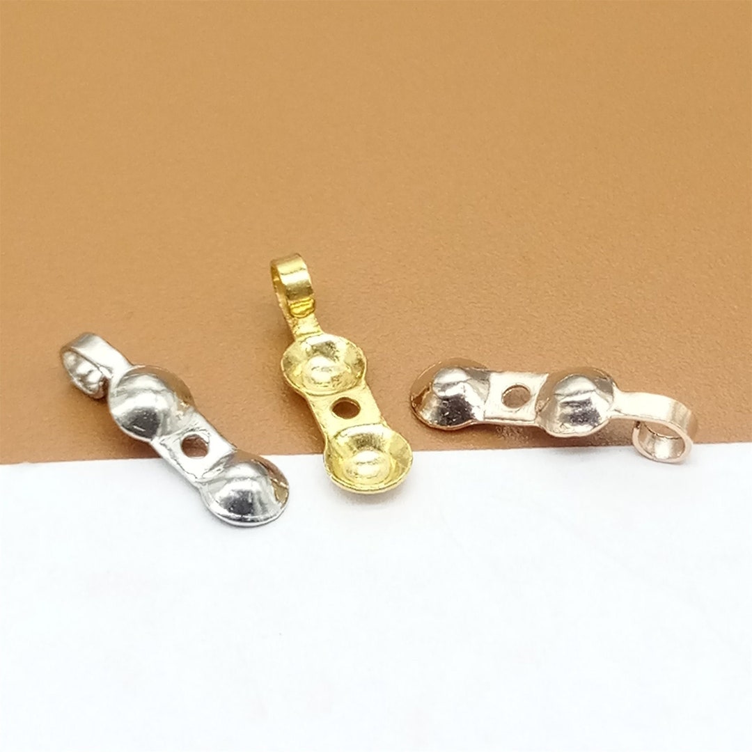 15 Sterling Silver Clamshell End Tip Covers, Gold Plated Clamshell ...