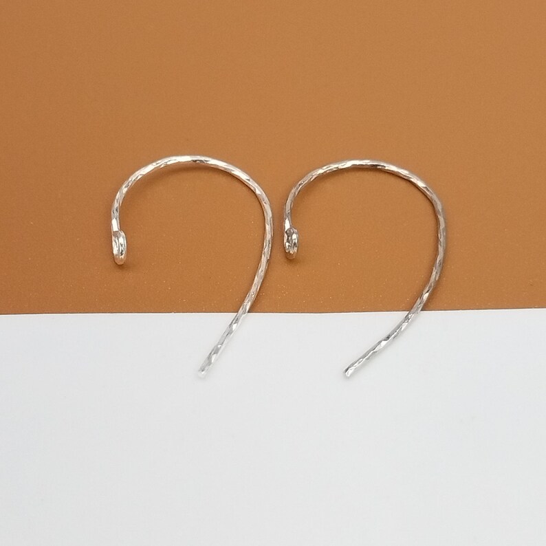 2 Pairs Sterling Silver Sparkle Ear Wires W/ Open Jump Ring, 925 Silver ...