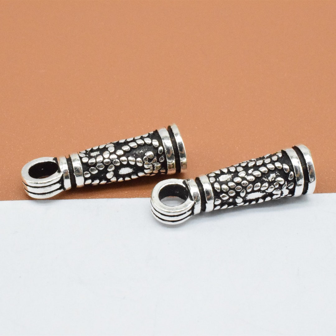 Sterling Silver Tribal Cord End Cap, 925 Silver Leather Cord End Cap ...