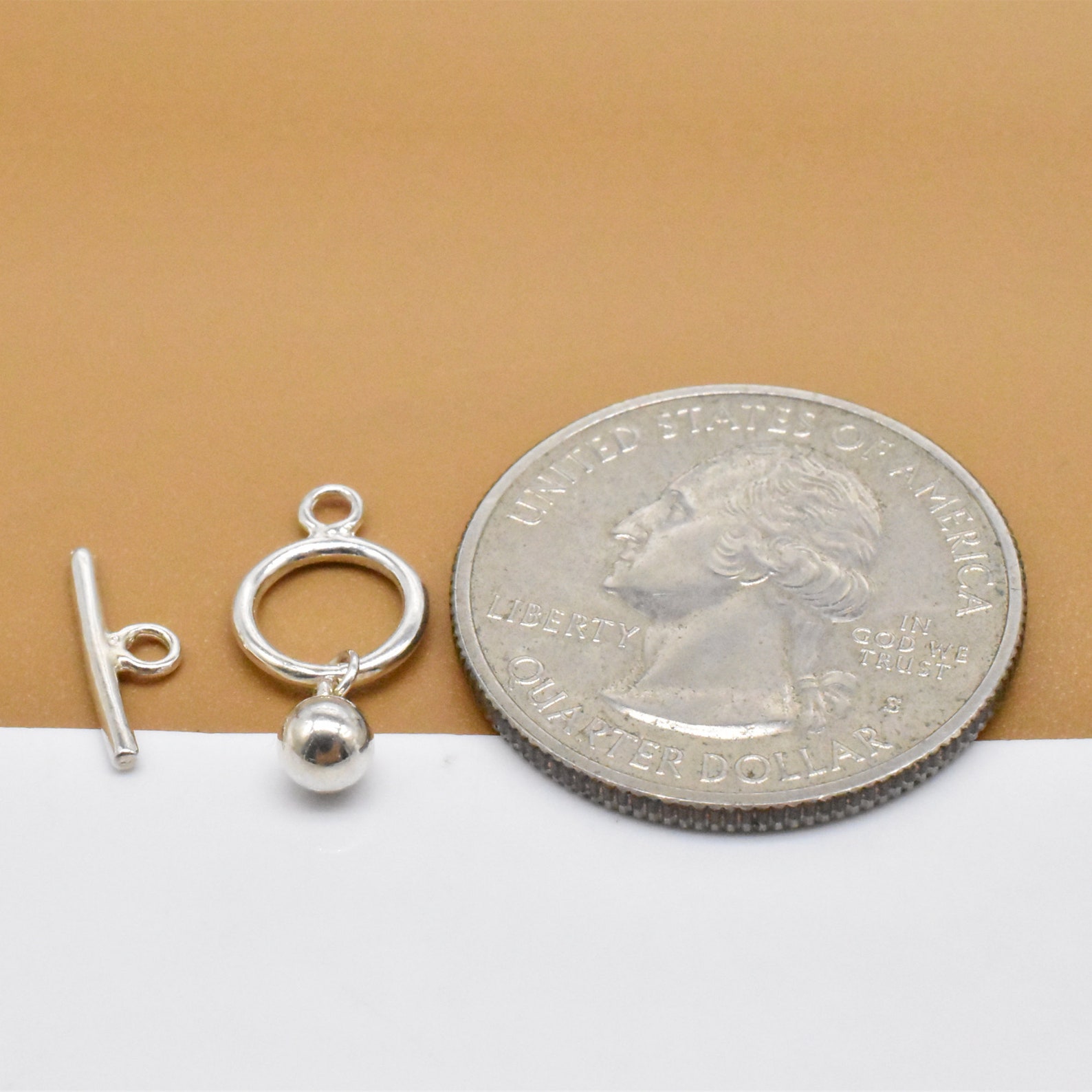 2 Sterling Silver Toggle Clasps, 925 Silver Toggle Clasps, Ball Drop ...