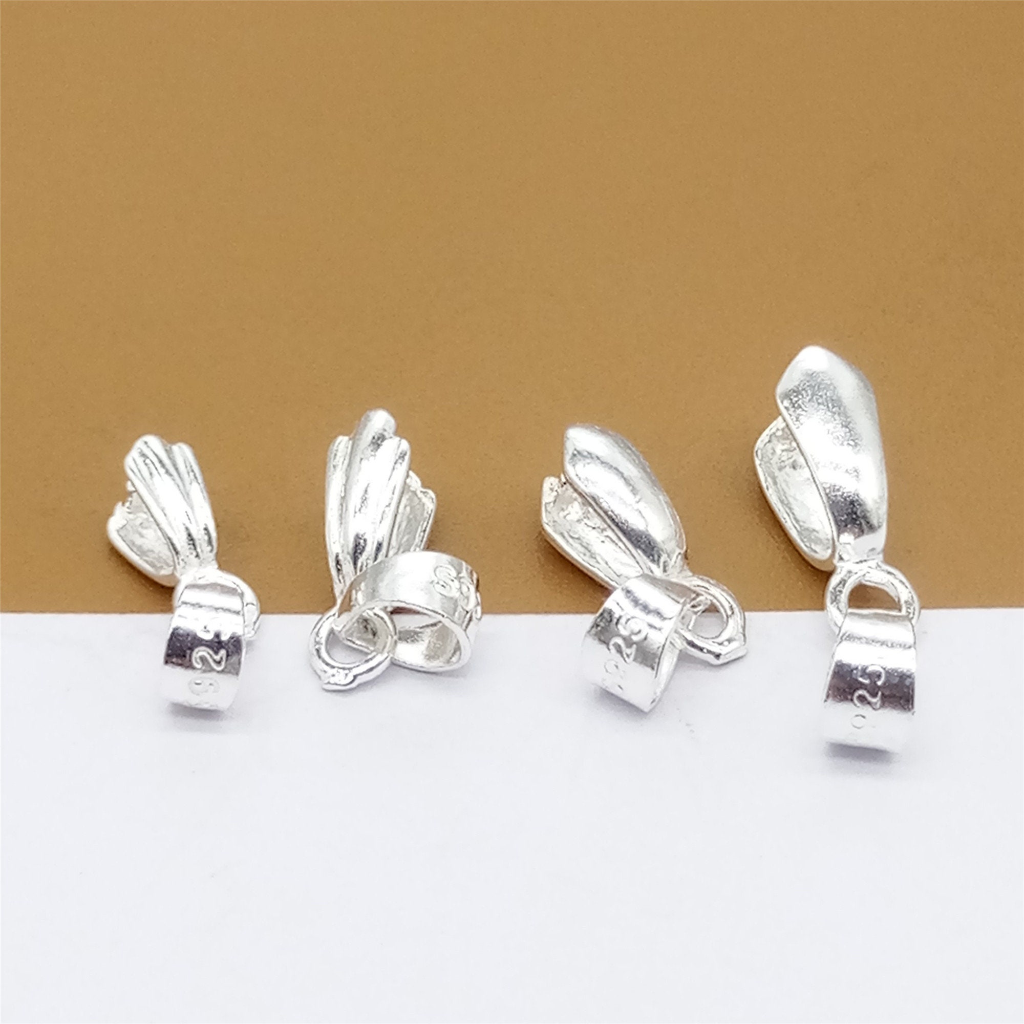 12 Sterling Silver Pinch Bails, 925 Sterling Silver Pinch Bails ...