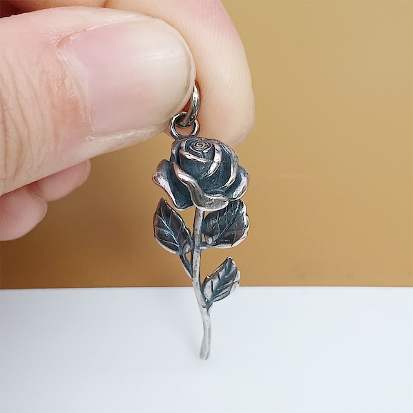 Rose Charm - Etsy