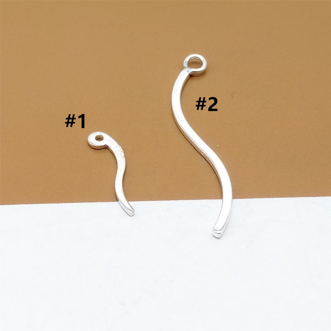 20 Sterling Silver Twist Wire Charms for Earring, 925 Silver Shiny Ear ...