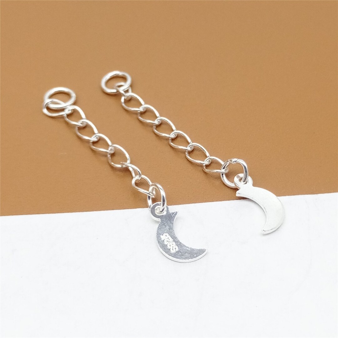 8 Sterling Silver Extension Chains, Moon Chain, 925 Silver Chain ...