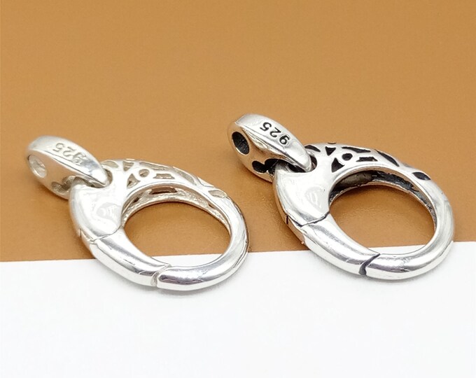 Sterling Silver Oval Clasp Circle Clasp for Bracelet - Etsy