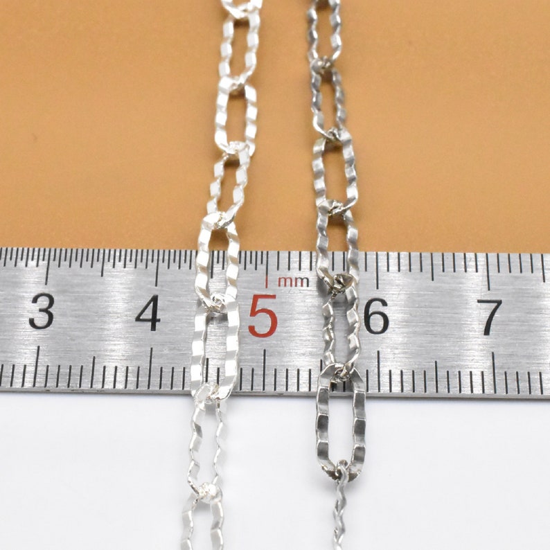 Sterling Silver Paperclip Chain 925 Silver Paper Clip Chain - Etsy