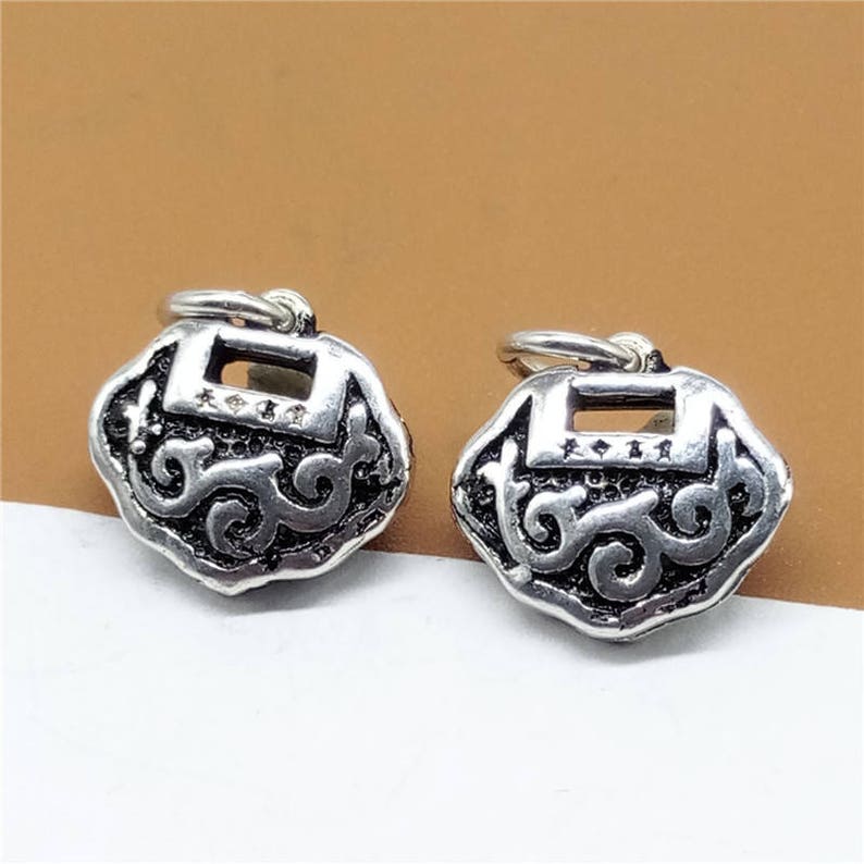 2 Sterling Silver Spiral Longevity Lock Charm 925 Sterling - Etsy