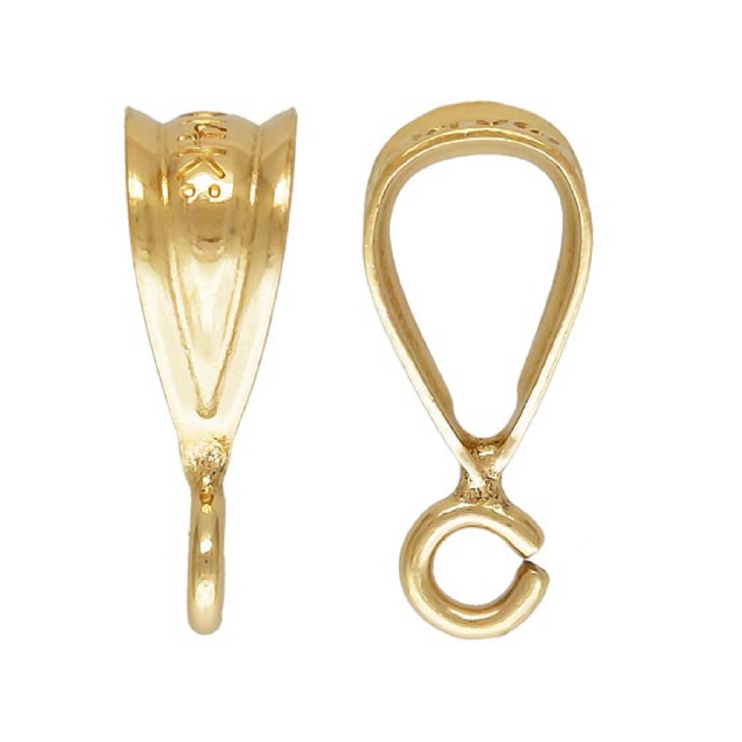 5pcs 14K Gold Filled Small Bails With Open Parallel Ring, Gold Filled ...