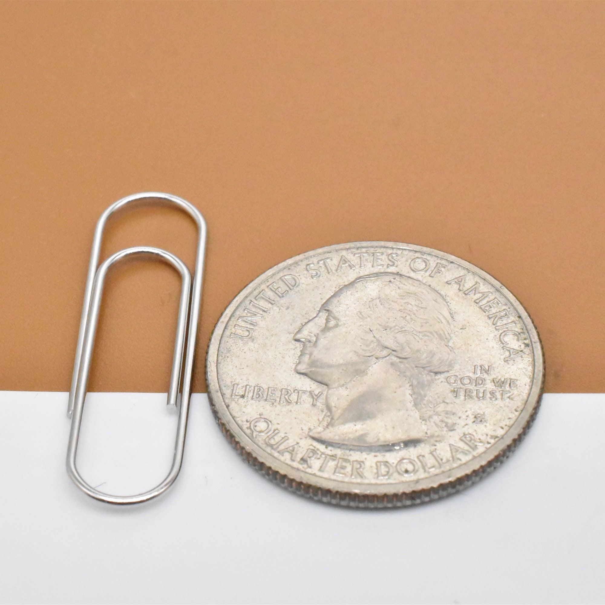 6 Sterling Silver Paper Clips With Rhodium Plated 925 Silver - Etsy