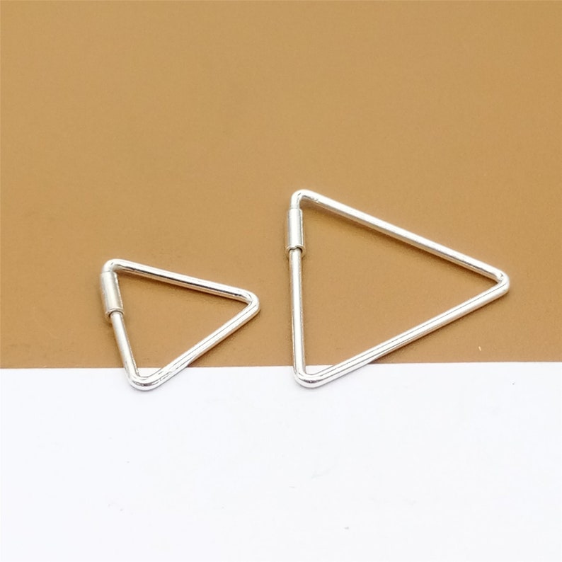 5 Pairs Sterling Silver Triangle Earring Hoops 925 Silver Ear - Etsy