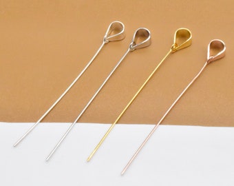 Sterling Silver Flat Eye Pins Eyepin Silver Headpins 925 - Etsy
