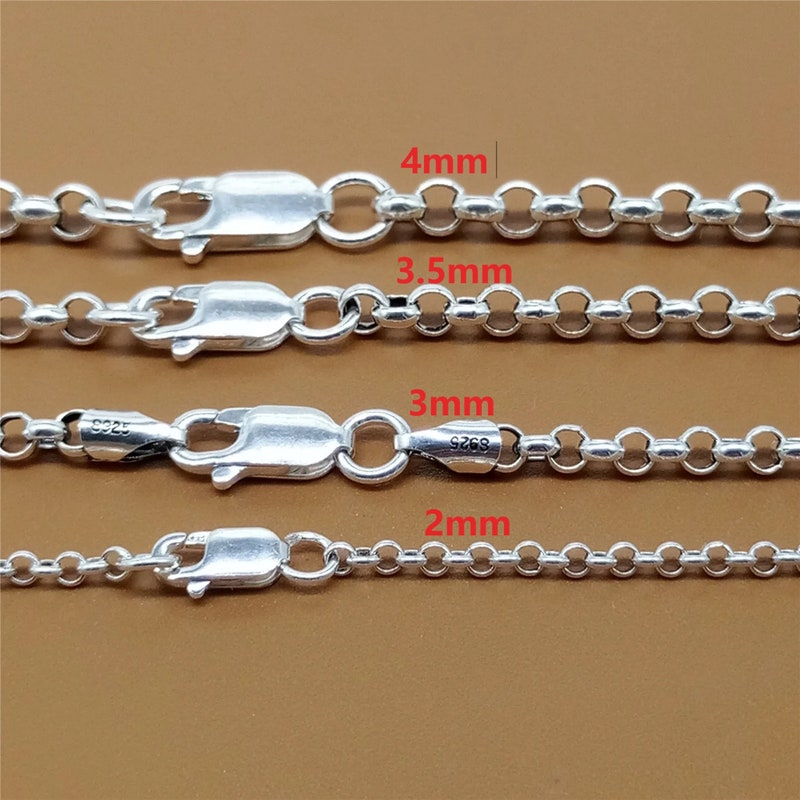 Silver Rolo 4mm Chain - Etsy