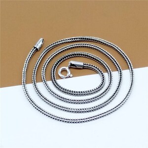 Sterling Silver Foxtail Chain, Bali Wheat Chain, 925 Silver Bali Wheat ...