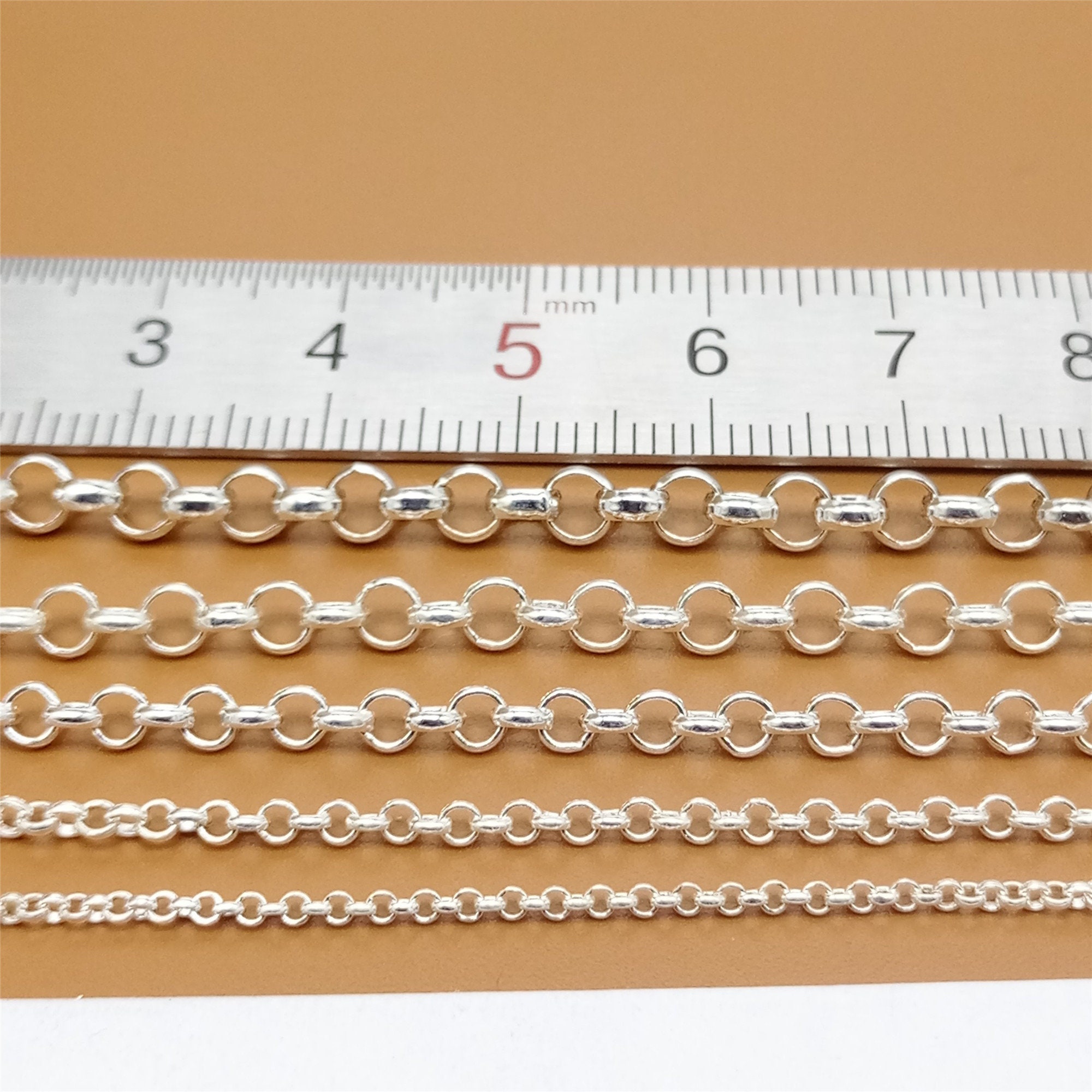 Sterling Silver Rolo Chain Unfinished Bulk Rolo Chain 925 | Etsy