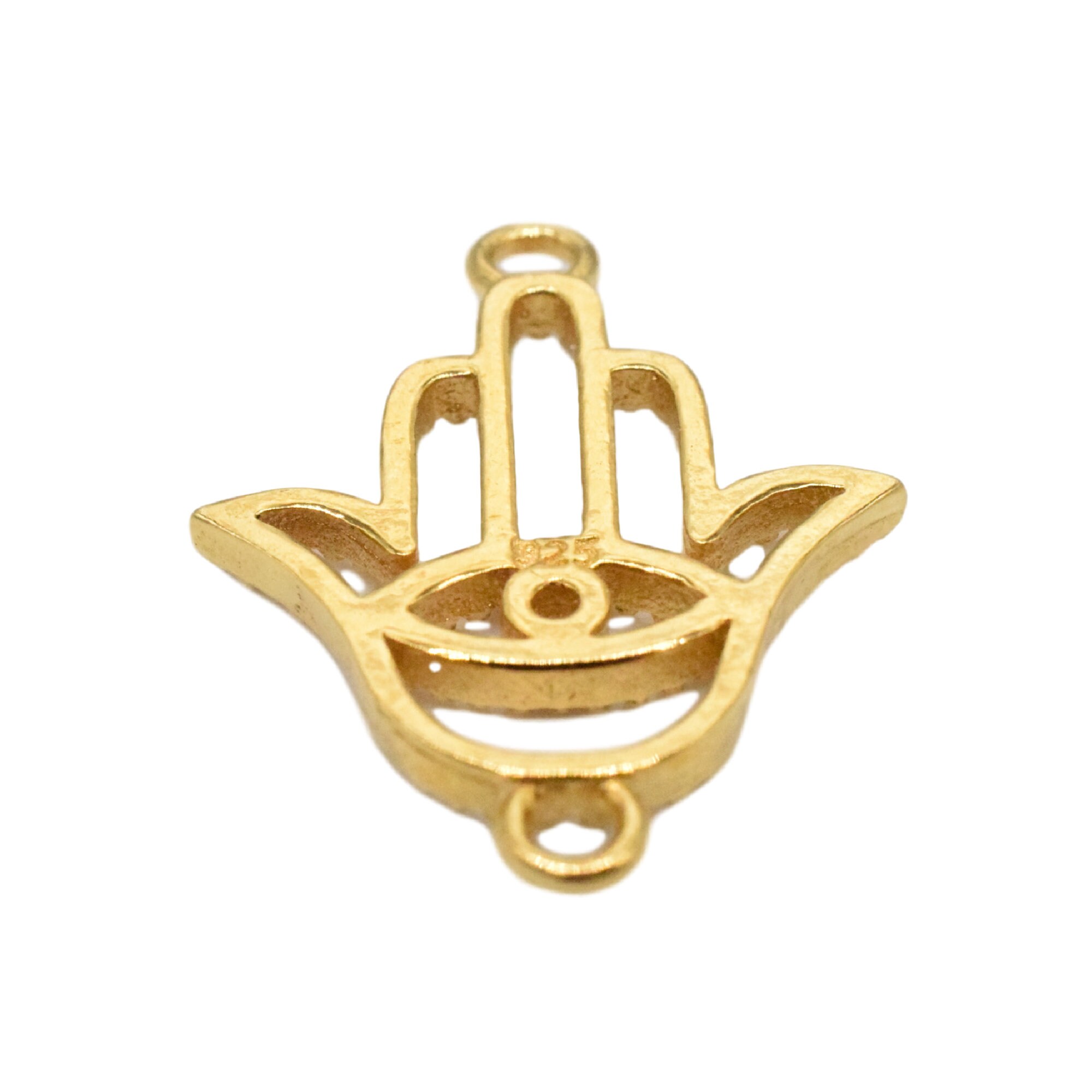 2pcs 18K Gold Vermeil Style Hamsa Hand Charm Connector Hamsa | Etsy