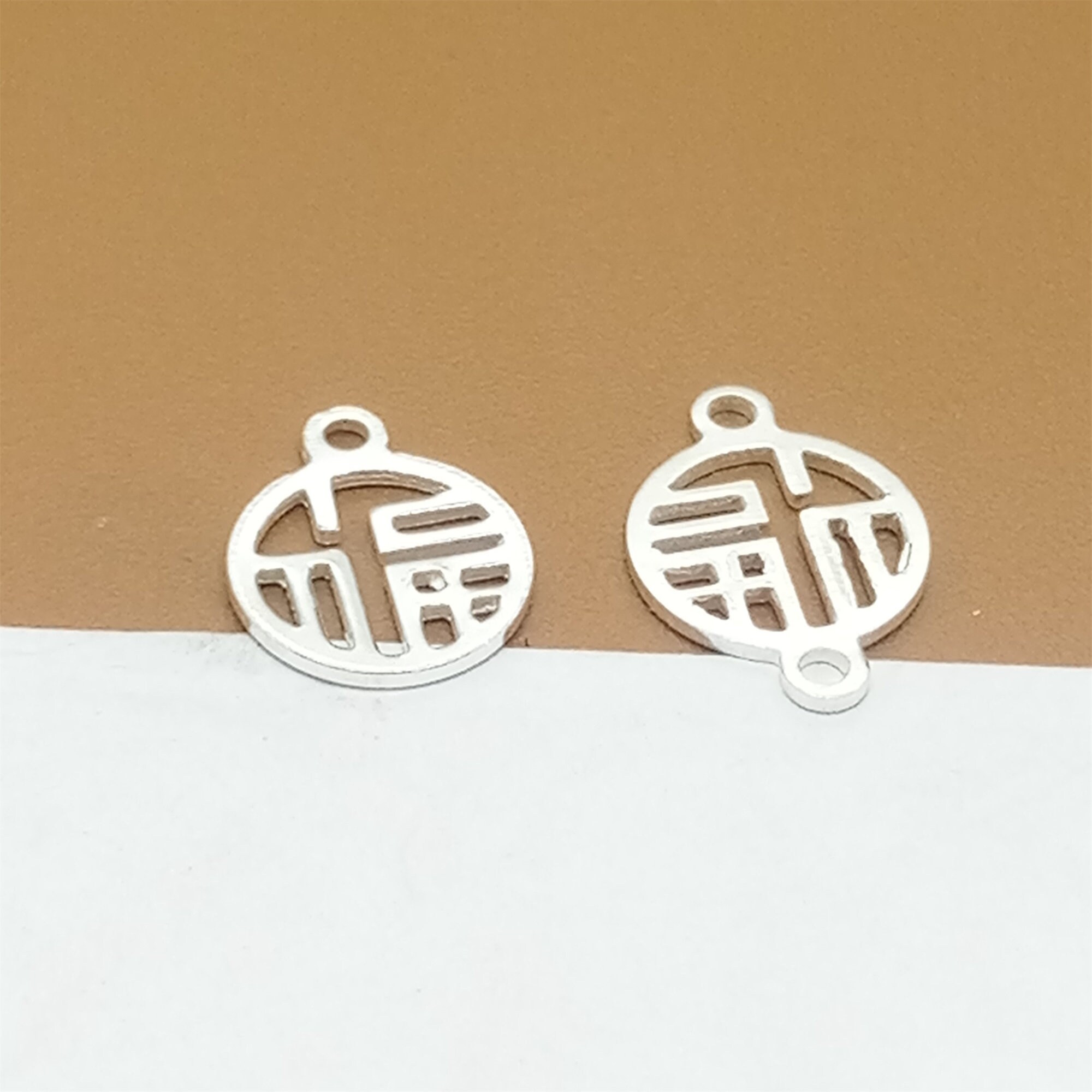 15 Sterling Silver Fortune Charms, Cut-out Lucky Charms, 925 Silver ...