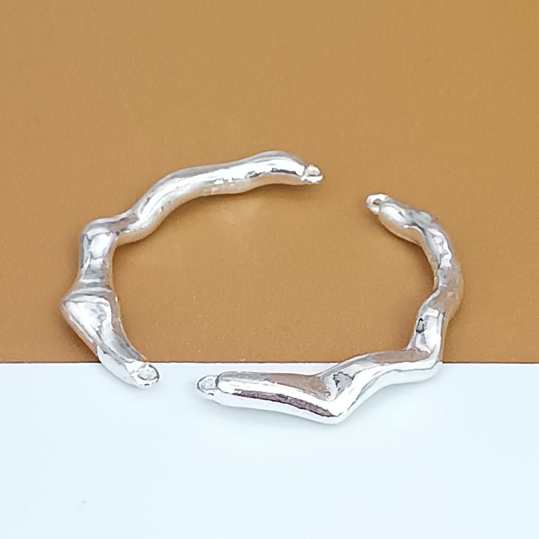 4 Sterling Silver Irregular Curve Tubes, 925 Silver Curve Tube ...