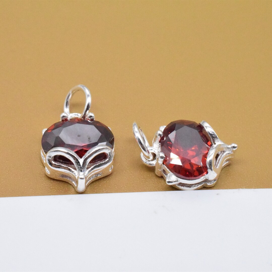 Sterling Silver Fox Charm W/ CZ, 925 Silver Shiny Fox Charm, Small ...