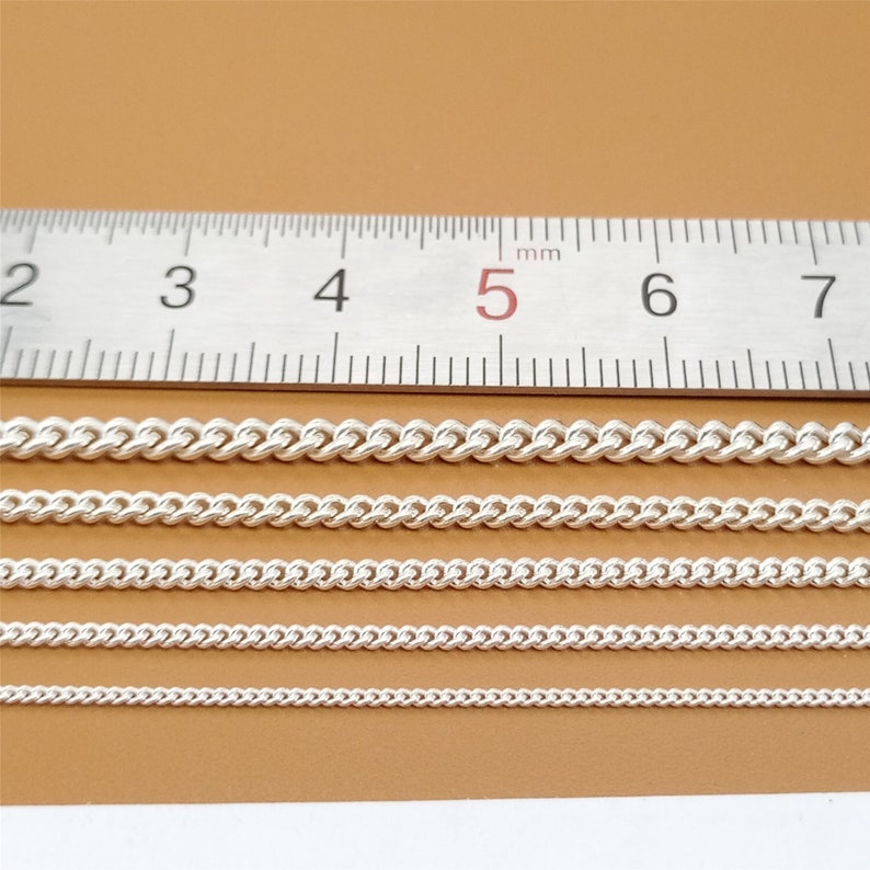 Sterling Silver Round Curb Chain, Bulk Curb Chain, Unfinished Curb ...