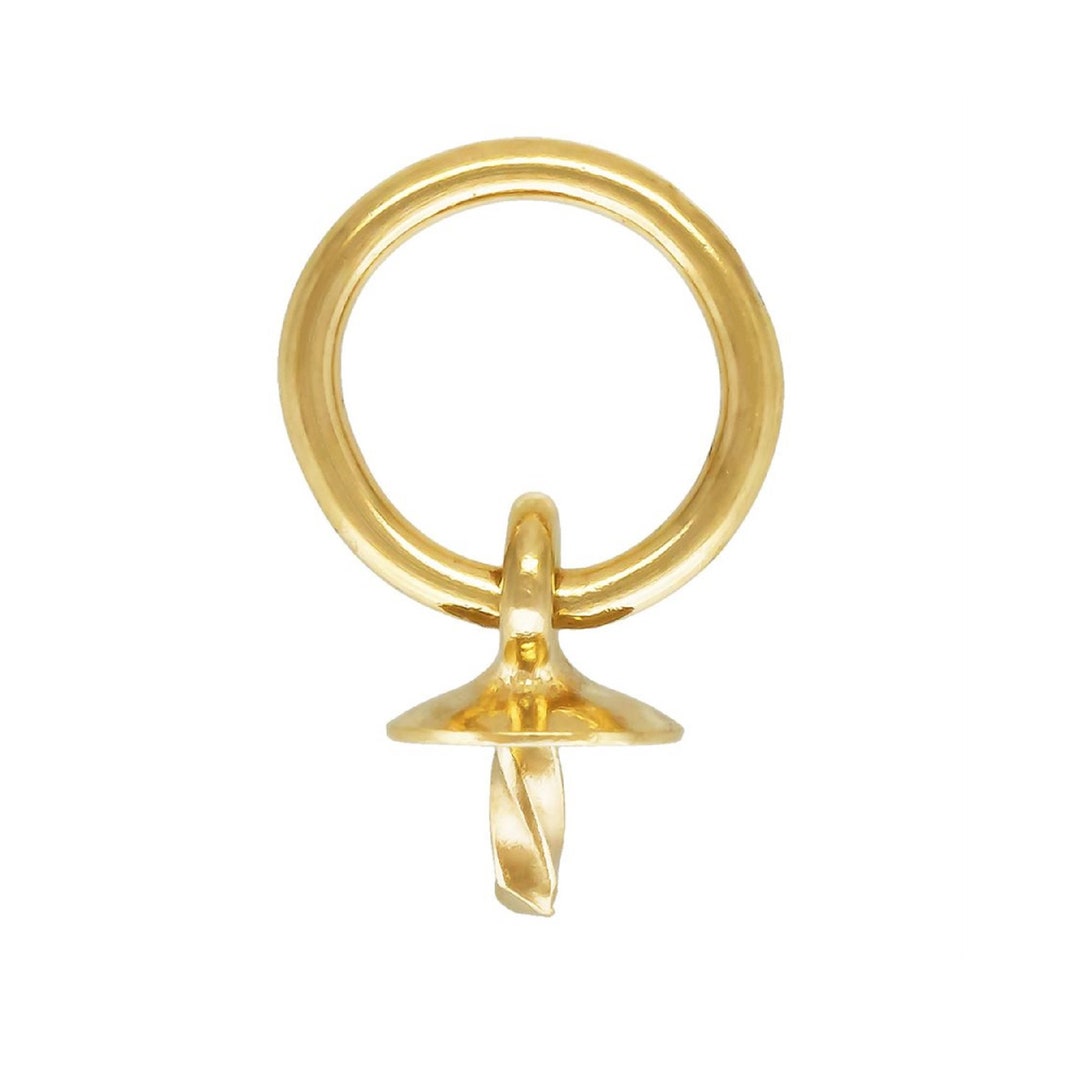 2pcs 14K Gold Filled Cup & Twist Peg Drops for Half Drilled Bead, Gold ...