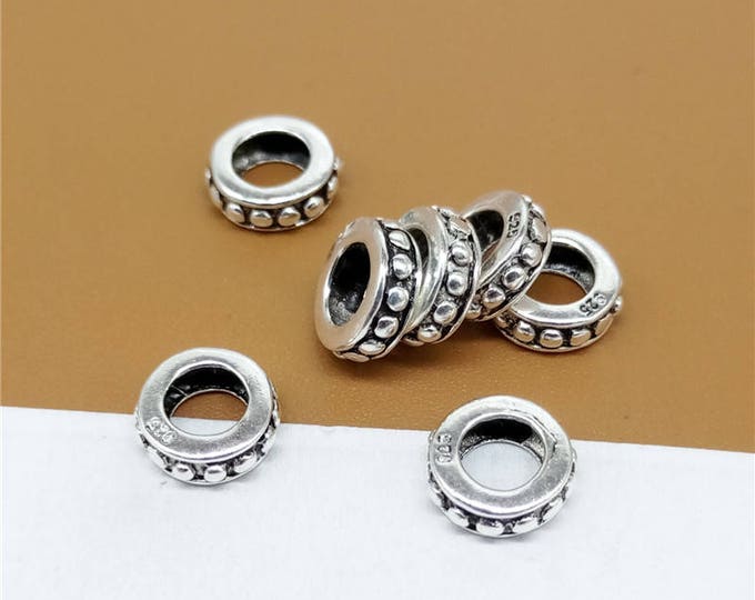 Sterling Silver Spacer Beads 925 Sterling Silver Round Spacer | Etsy