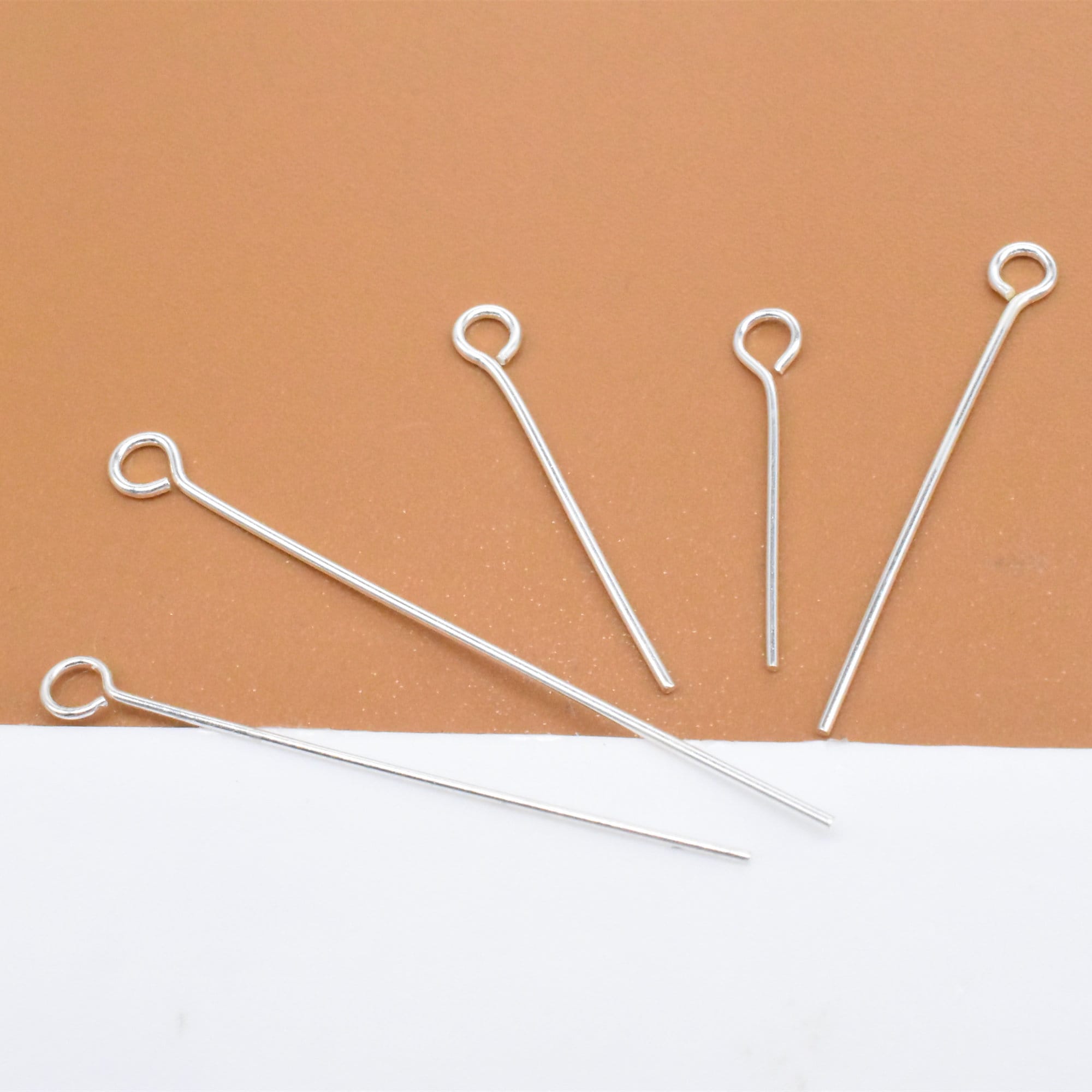 50 Sterling Silver Eye Pins 925 Silver Eyepins Sterling - Etsy