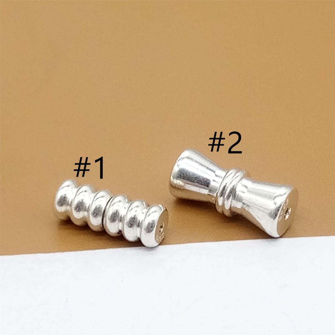 2 Sterling Silver Screw Clasps, 925 Silver Barrel Screw Clasp, Shiny ...