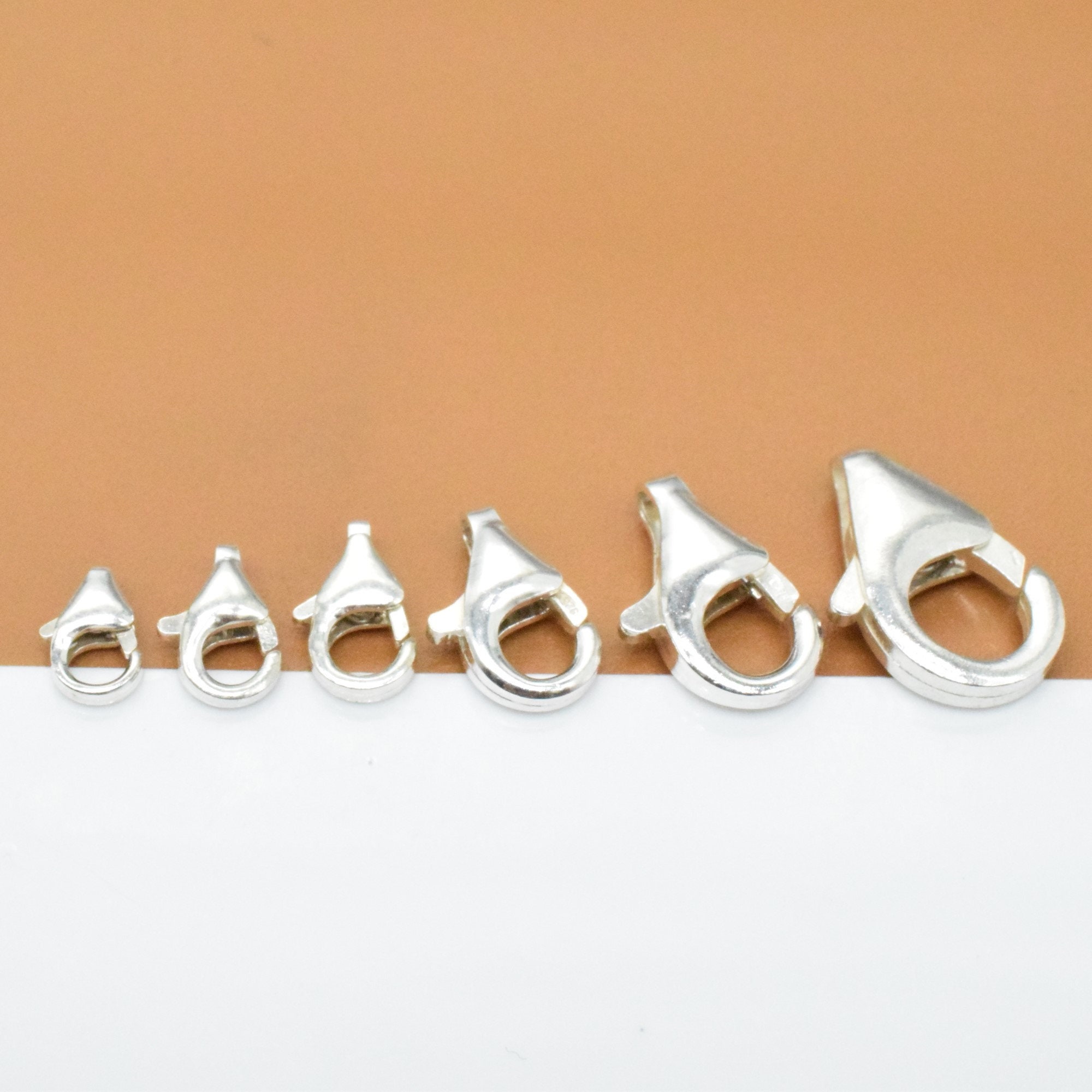 10 Sterling Silver Trigger Clasp Lobster Clasps 925 Silver - Etsy