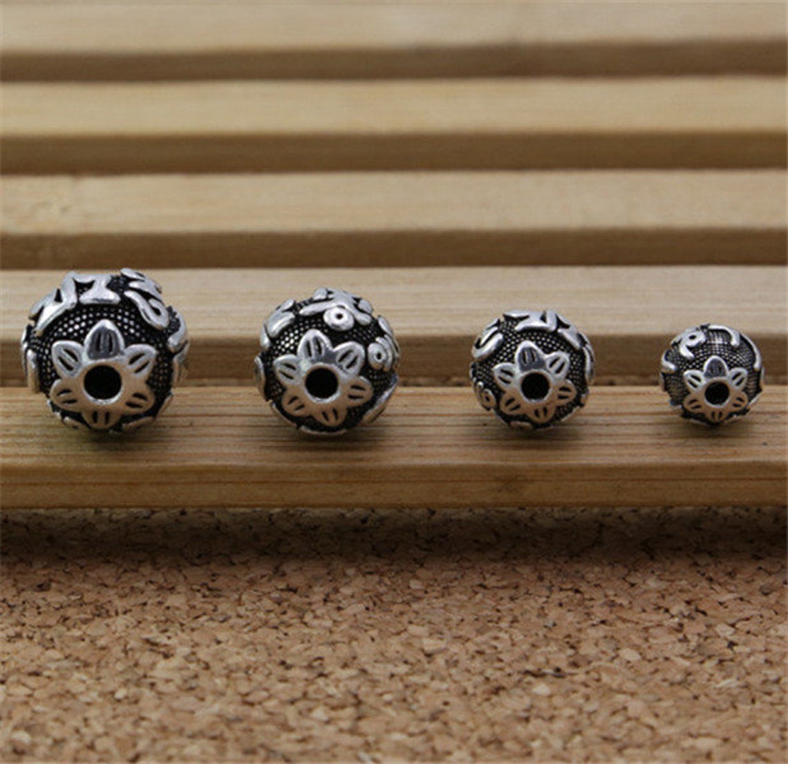 Sterling Silver Om Mani Padme Hum Round Ball Bead 10mm 12mm - Etsy