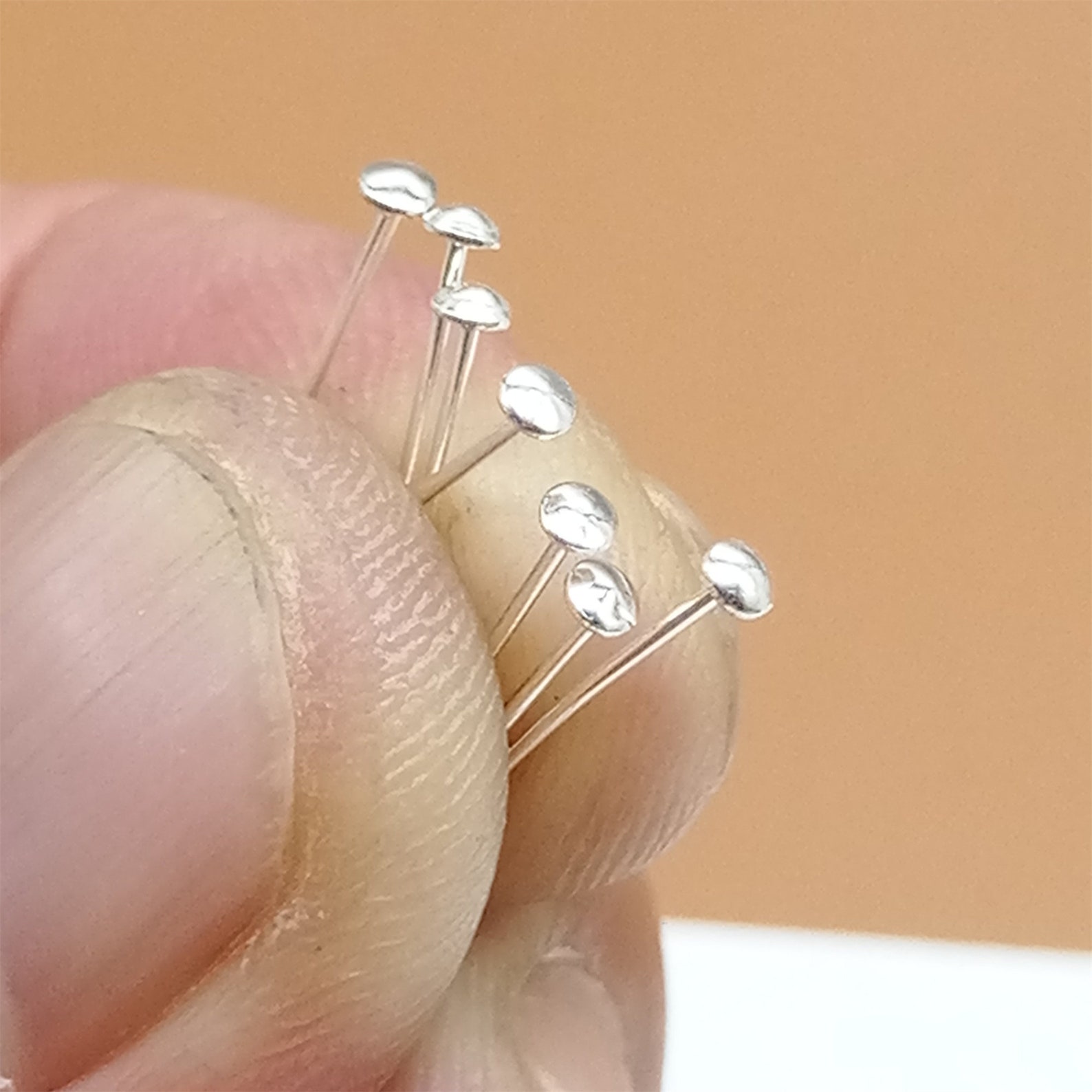 50 Sterling Silver Round Flat Head Pins 925 Silver Flat Round - Etsy