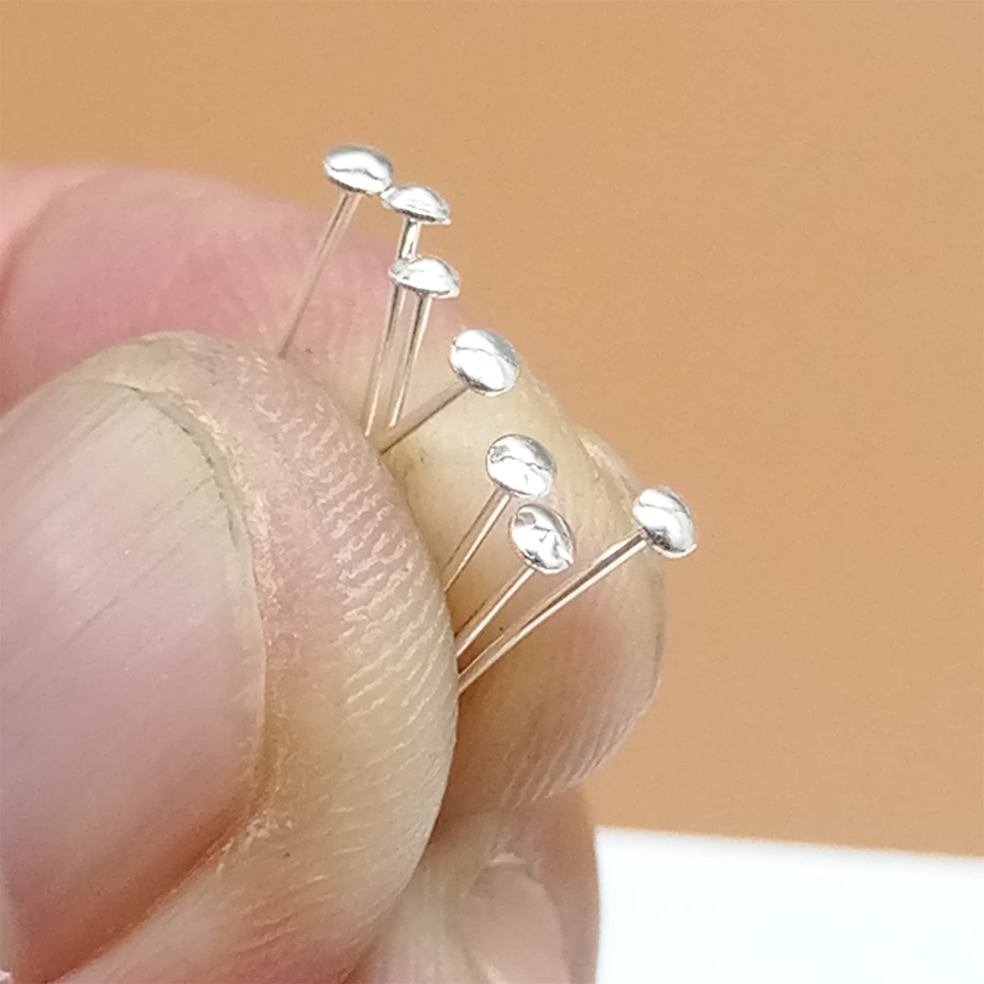 50 Sterling Silver Round Flat Head Pins 925 Silver Flat Round - Etsy