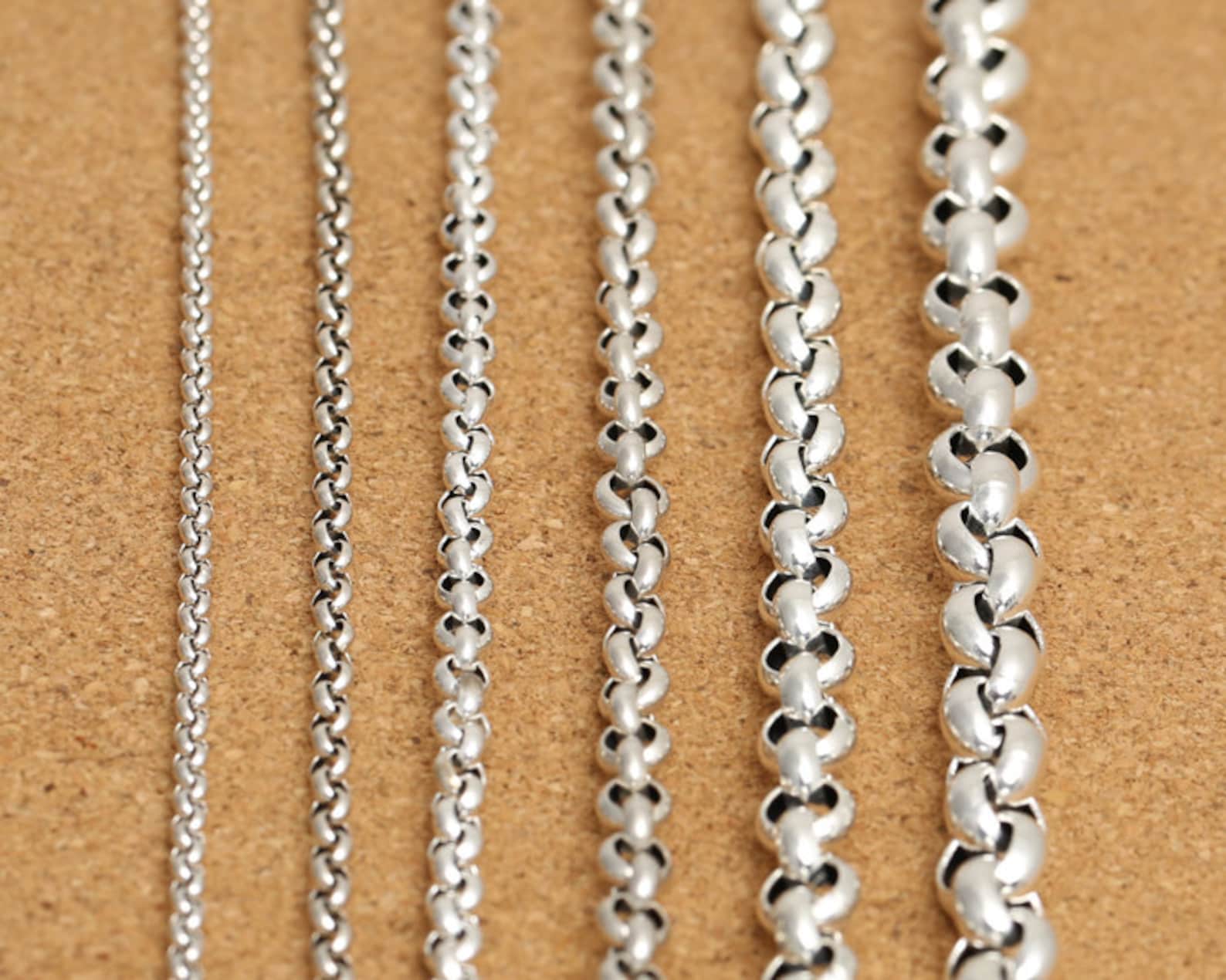 Sterling Silver Rolo Chain 925 Silver Belcher Chain Rolo - Etsy