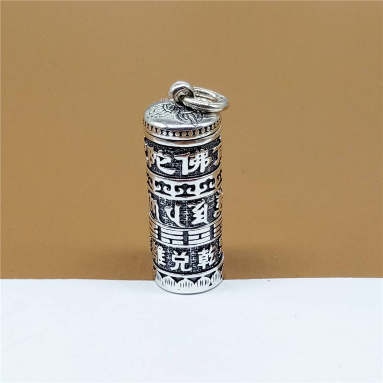 Sterling Silver Om Locket Pendant Heavy 925 Silver Prayer - Etsy