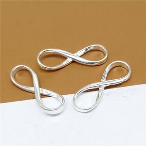 8 Sterling Silver Small Infinity Connector Charms, 925 Silver Infinity ...